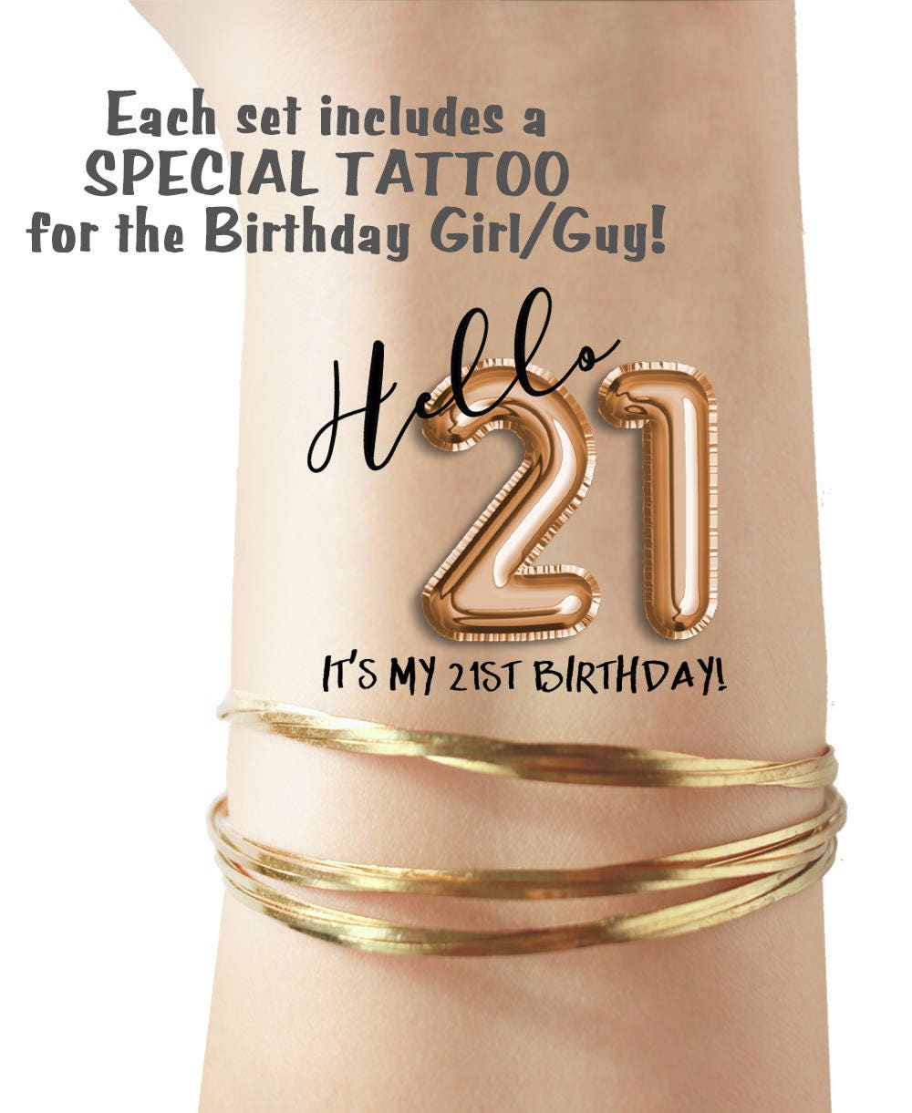21st Birthday Party Decorations Tattoos Finally 21 Twenty | Etsy