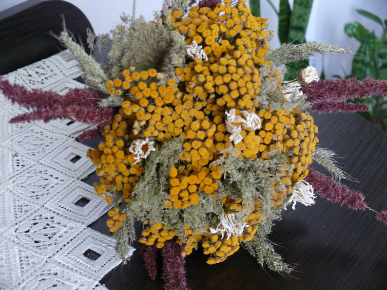 Dried Tansy Bouquet, Rustic Flower Arrangement, Mix - Etsy
