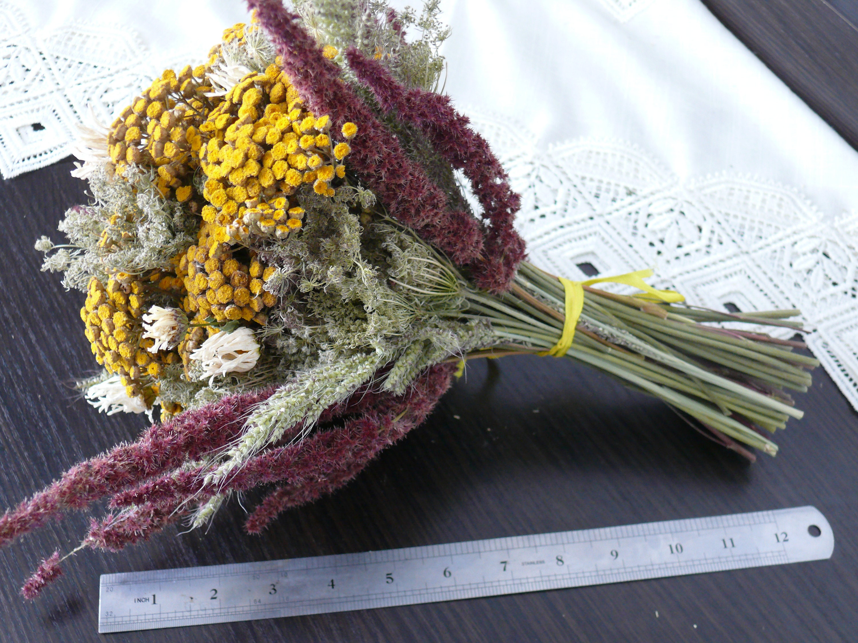 Dried Tansy Bouquet, Rustic Flower Arrangement, Mix - Etsy