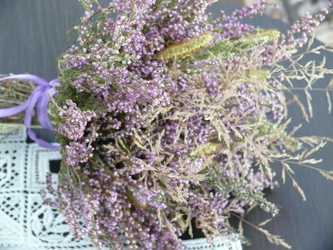 Heather, Bouquet of Heather, Dried Purple Flowers, Bouquet of Purple ...
