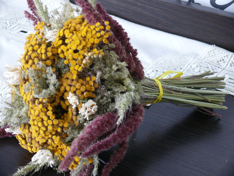 Dried Tansy Bouquet, Rustic Flower Arrangement, Mix - Etsy