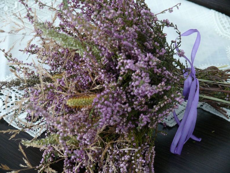 Heather, Bouquet of Heather, Dried Purple Flowers, Bouquet of Purple ...