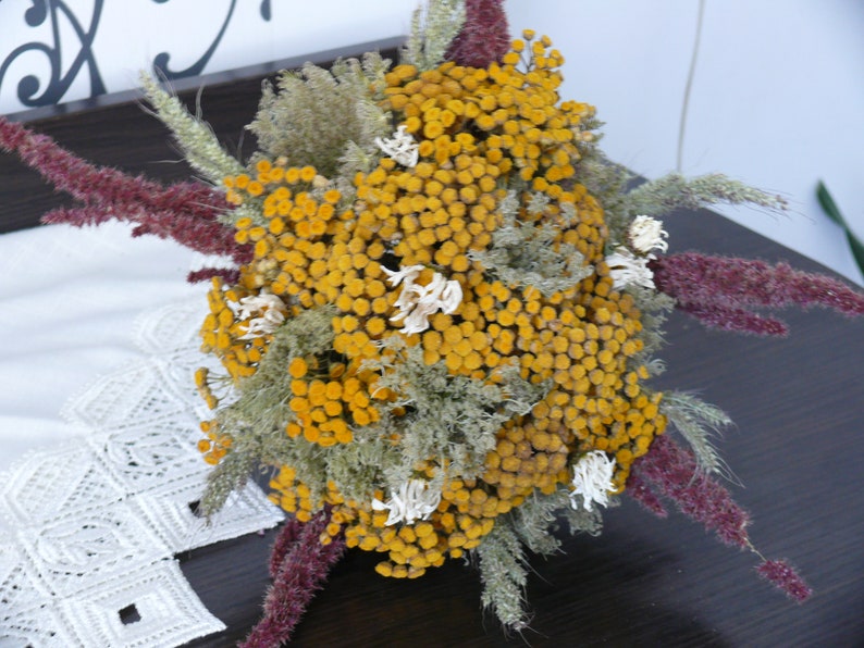 Dried Tansy Bouquet, Rustic Flower Arrangement, Mix - Etsy