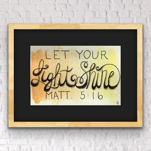 Let Your Light Shine Printable Digital Download Bible Wall Art - Etsy