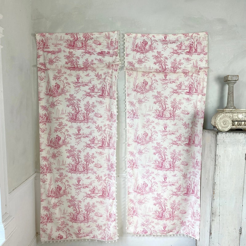 Pink Toile Curtains - Etsy