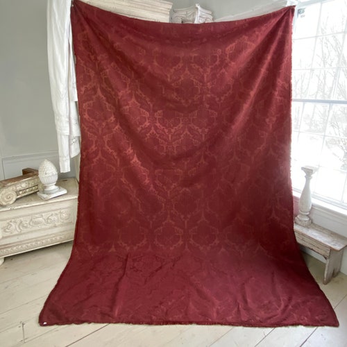Curtain Drape HEAVY Antique French Heavy Weight Damask Red - Etsy