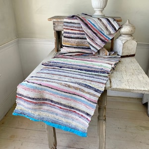 1.75 Yards Vintage Rag Rug Stair Hall Table Runner European Carpet Rug ...