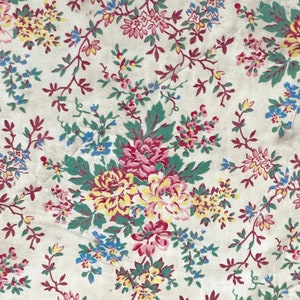 Antique Quilted Fragment French Quilt Floral and Small Scale Print ...