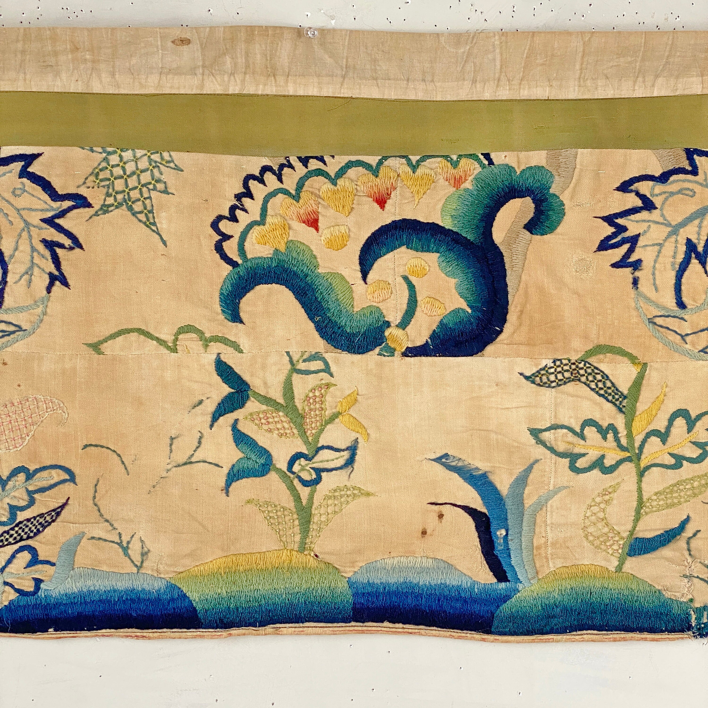 English Crewelwork Antique 18th Century 17th ? Embroidery Embroidered ...