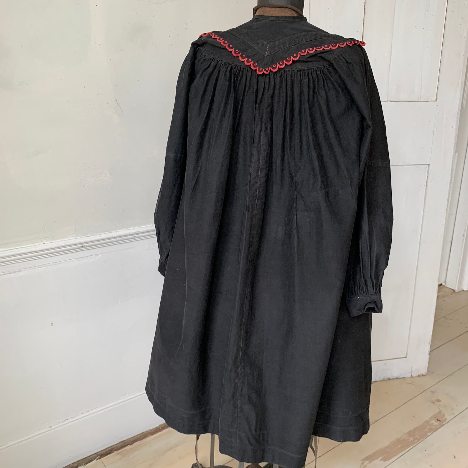 Vintage Choir Robes French Black Cloak With Red Details - Etsy
