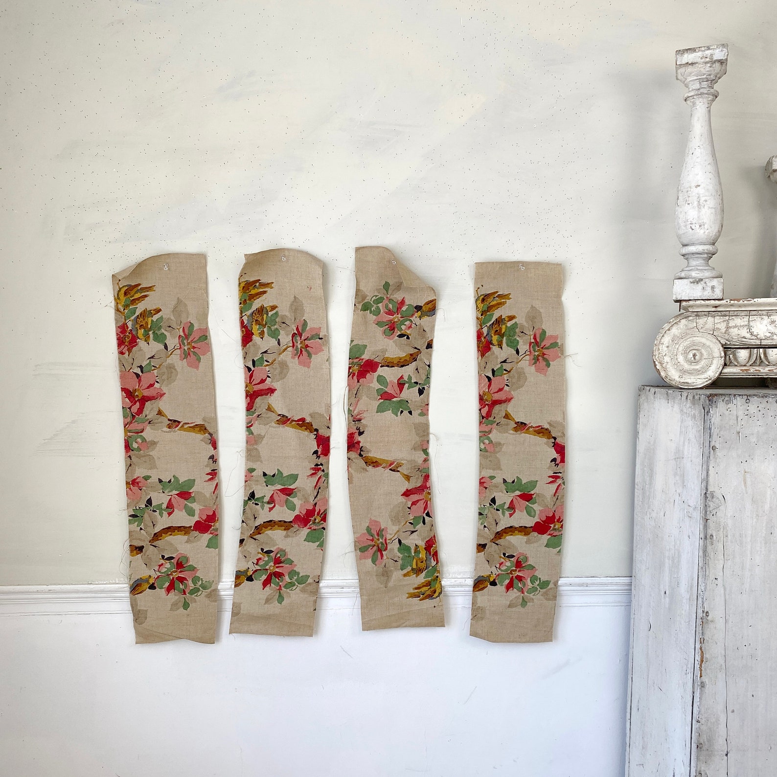 Antique Printed Linen Fabric Material Hand Block Printed Countrycore ...