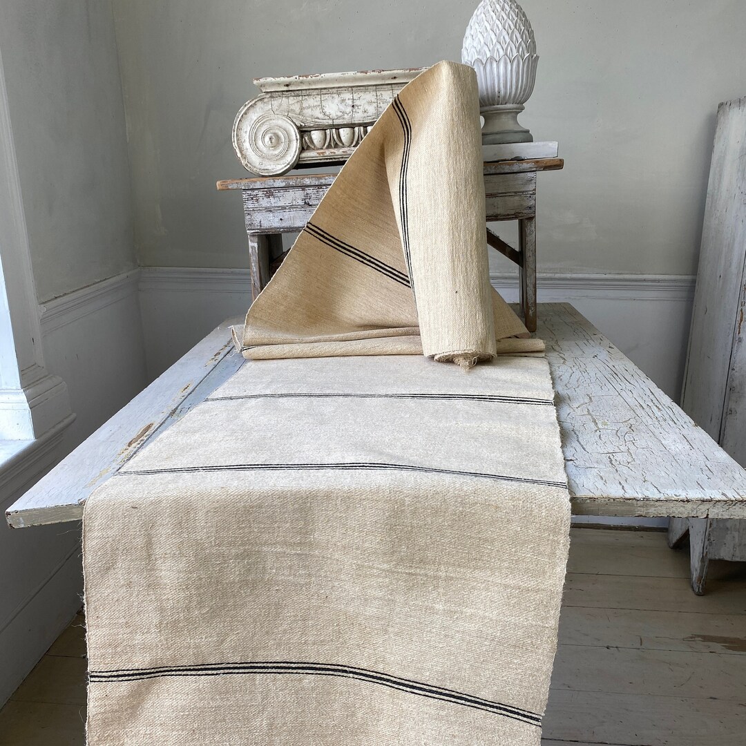 Black Stripe Table / Stair Runner Antique Textiles for Pillow ...
