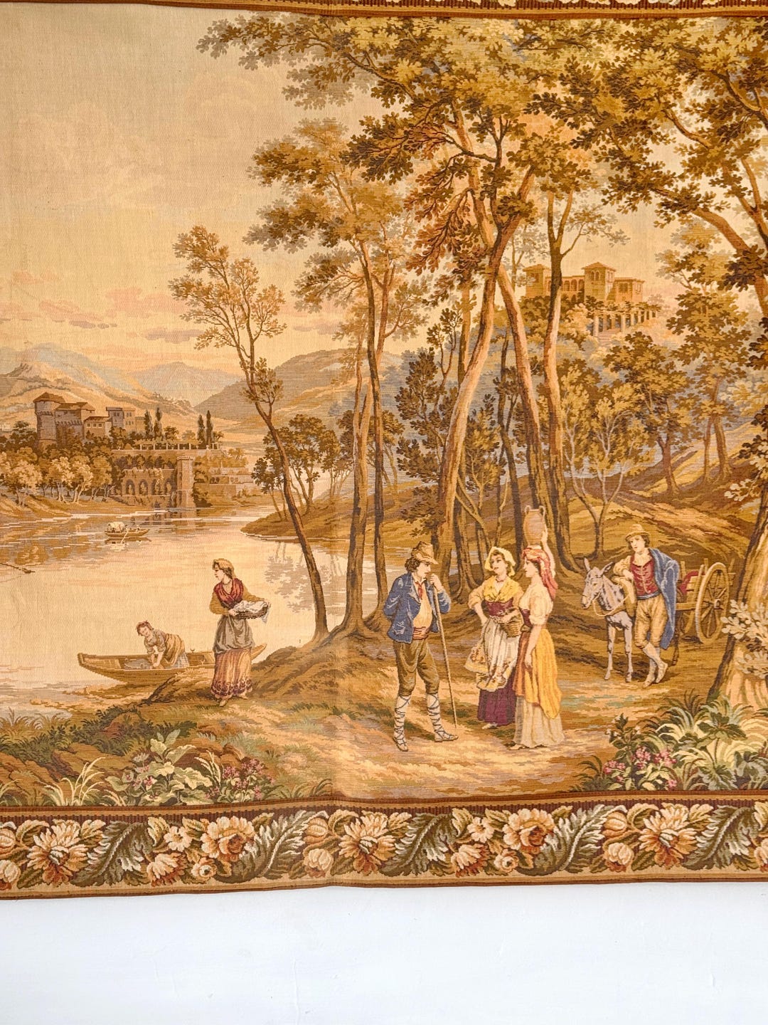 68x51 Vintage French Verdure Antique Tapestry Wall Hanging Art Castle ...