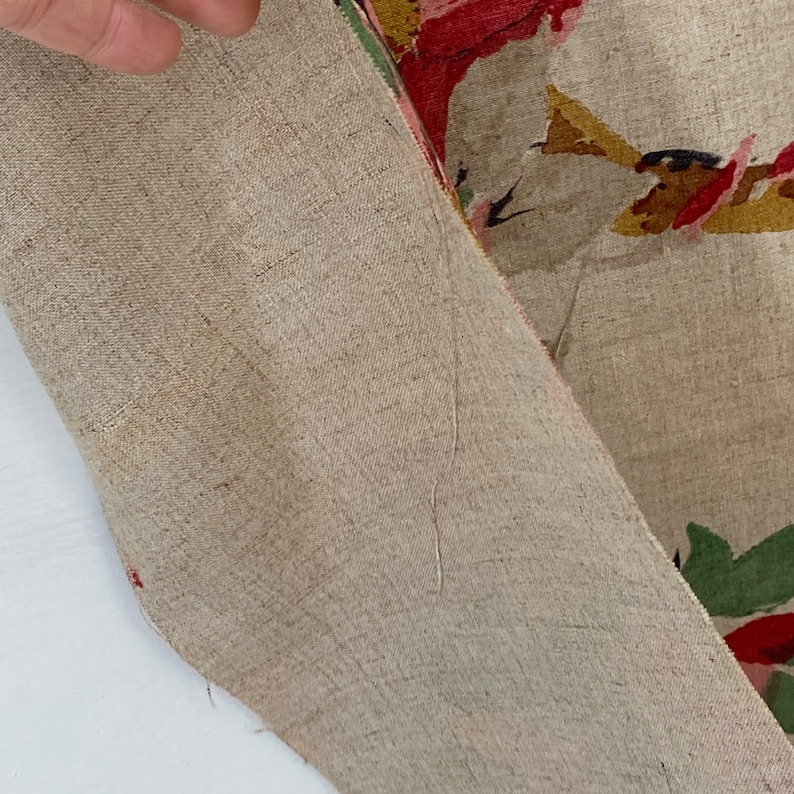 Antique Printed Linen Fabric Material Hand Block Printed Countrycore ...