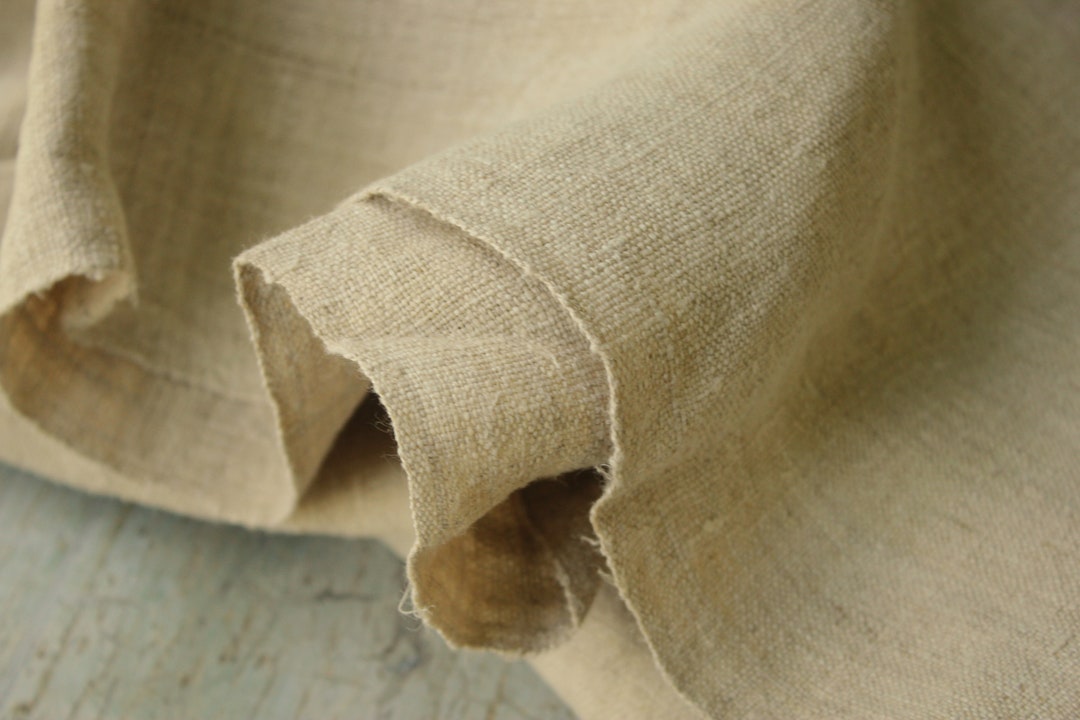 Plain Linen Bolt 5.97 Yards Fabric Antique Hemp C1900 Sheeting or ...