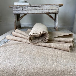 PER 1 YARD Organic HEMP Rough Rustic Coarse Antique Textile C1850 or ...