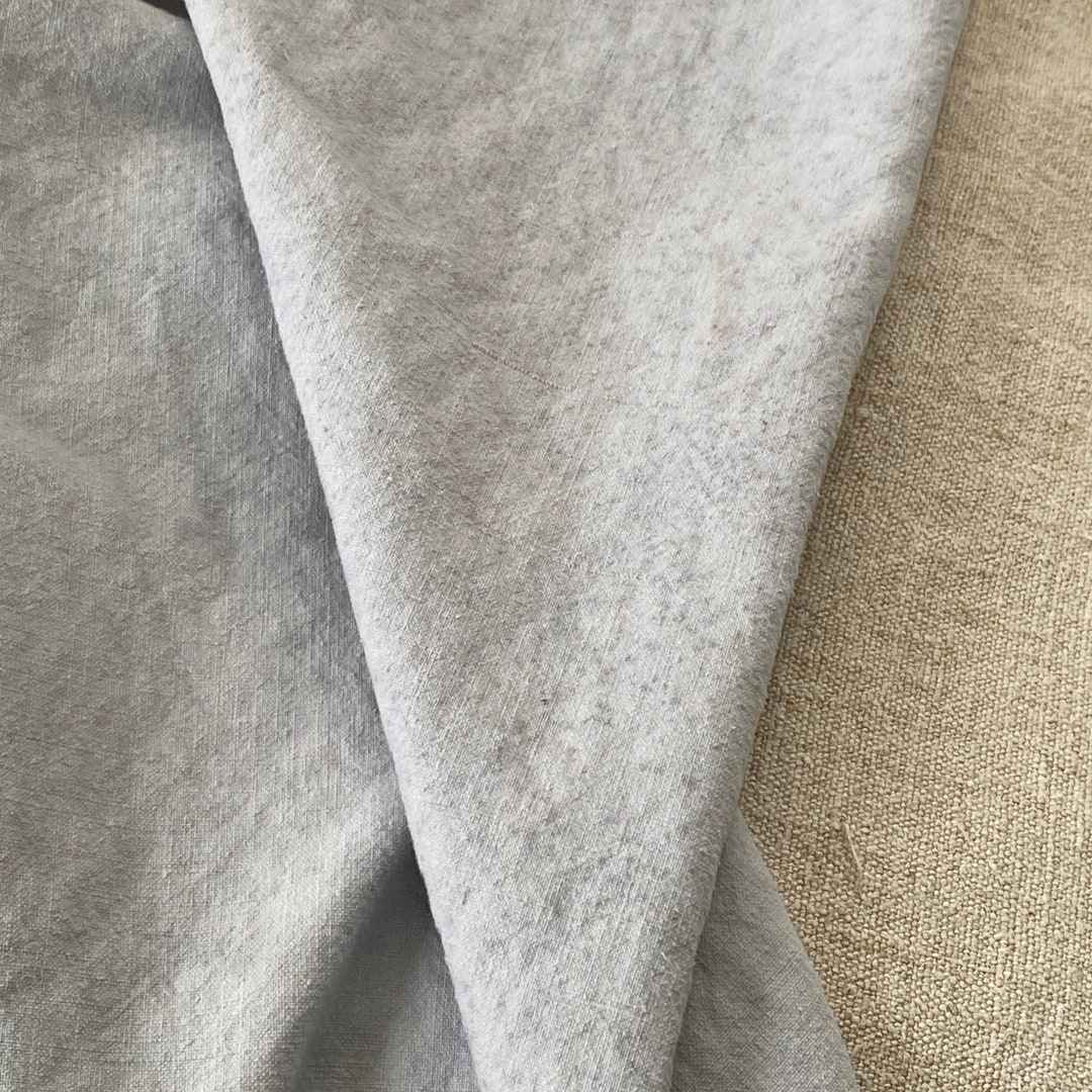 Gray Blue BD Monogram PATCHED Amazing Dyed French Antique Linen Sheet ...