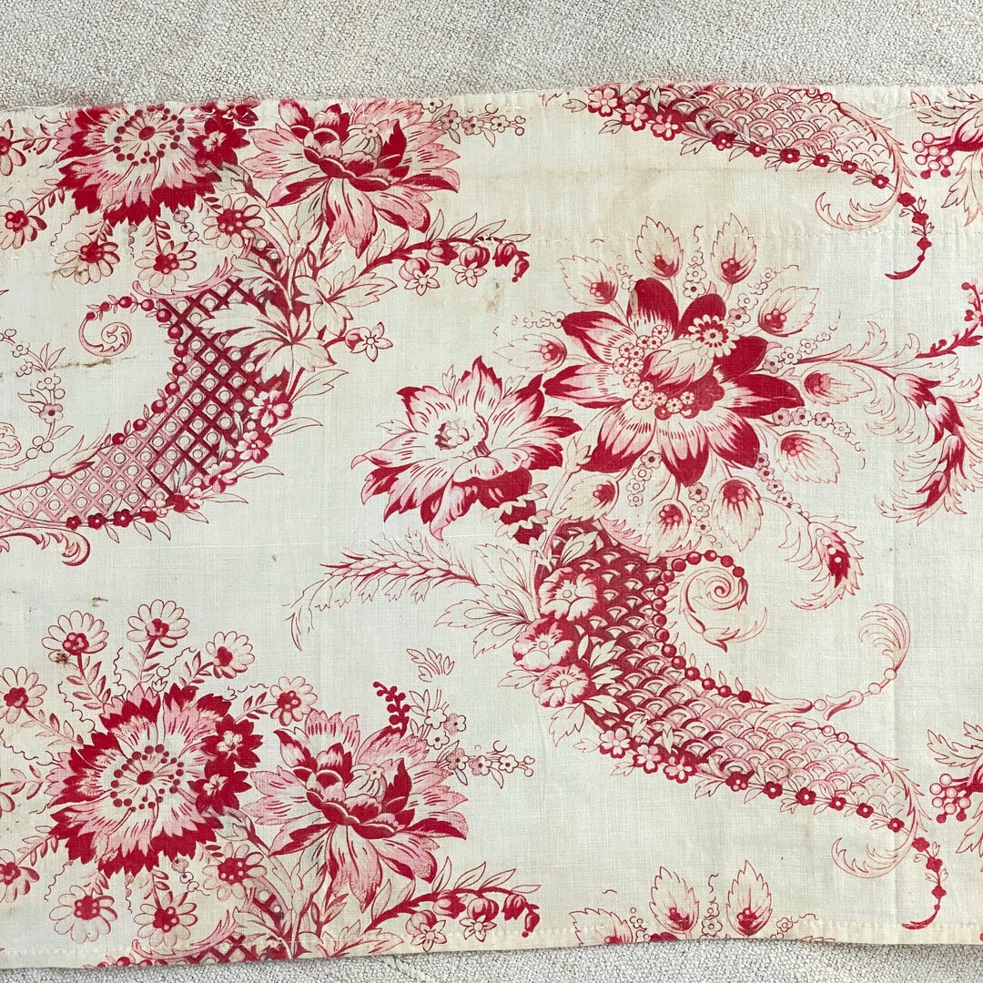 32X12 Faded Floral Cornucopia French Fabric Cottagecore Cotage Style ...