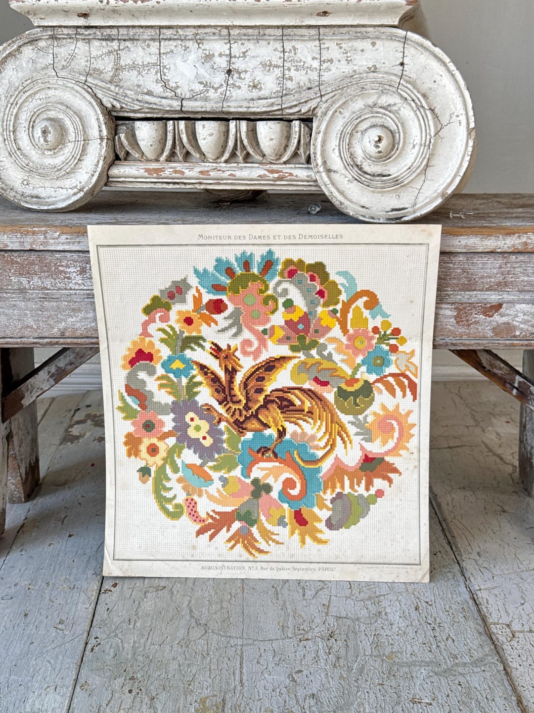 1850 Embroidery Graph French Berlin Work Embroidered Pattern Sajou Wall ...