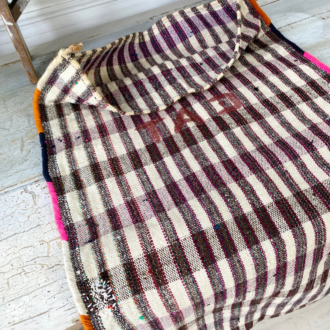 Farmhouse Textile Vintage Hand TAD Monogram Woven Hemp Homespun Wool ...