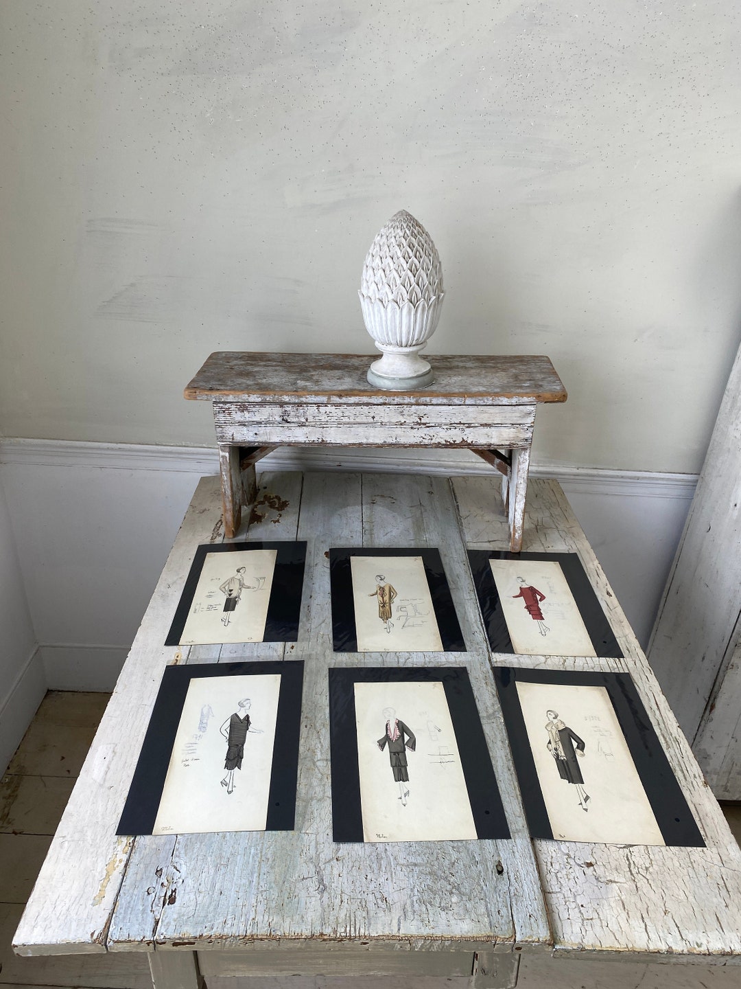 6 Mason MILLER Antique French Paris Fashion House of Illustration ...