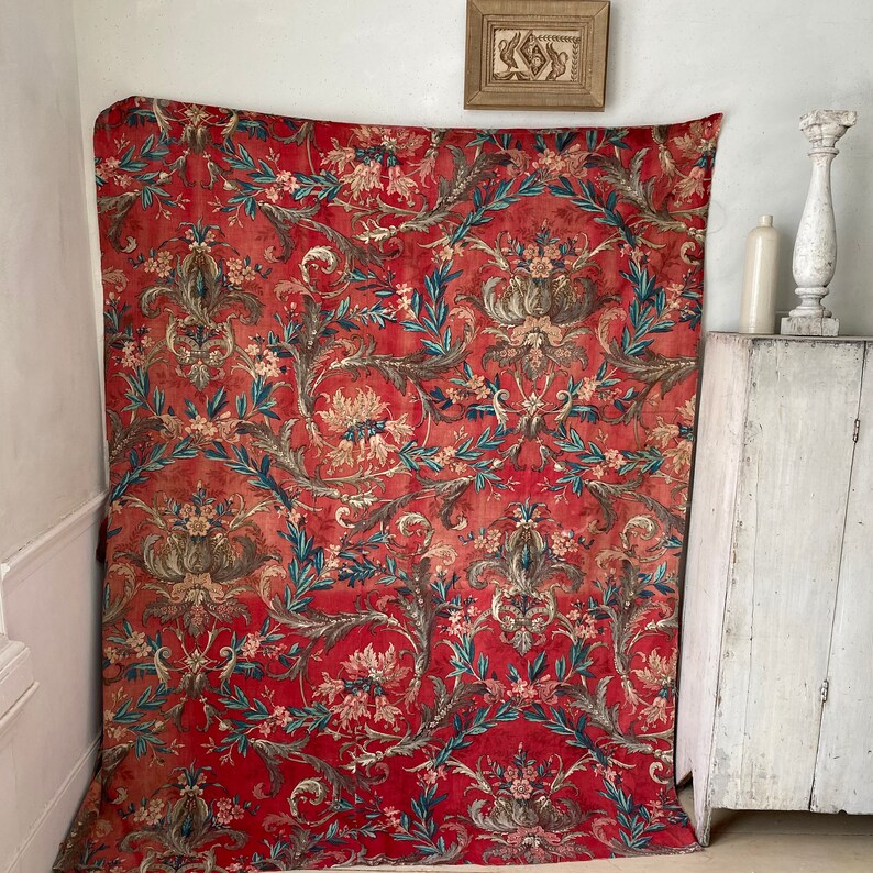 AMAZING Antique 18th Century Large Scale Hand Block Printed | Etsy