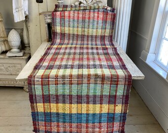 European Rag Rug Hand Woven Vintage Colorful Runner Carpet 4.3 | Etsy