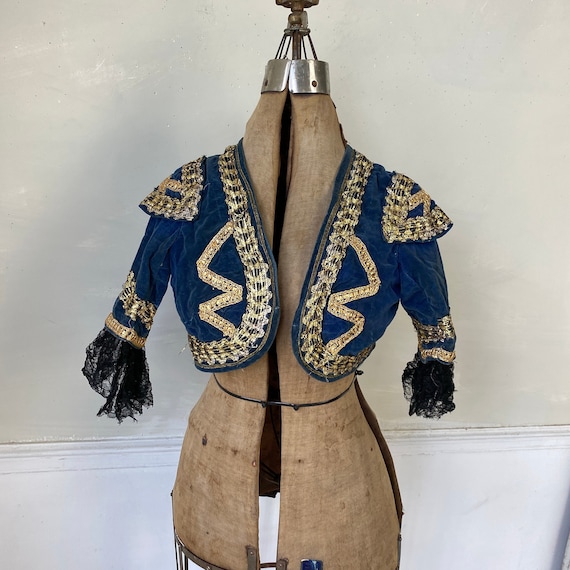 Antique Teal Blue Velvet Opera Costume San Carlo Oper… - Gem