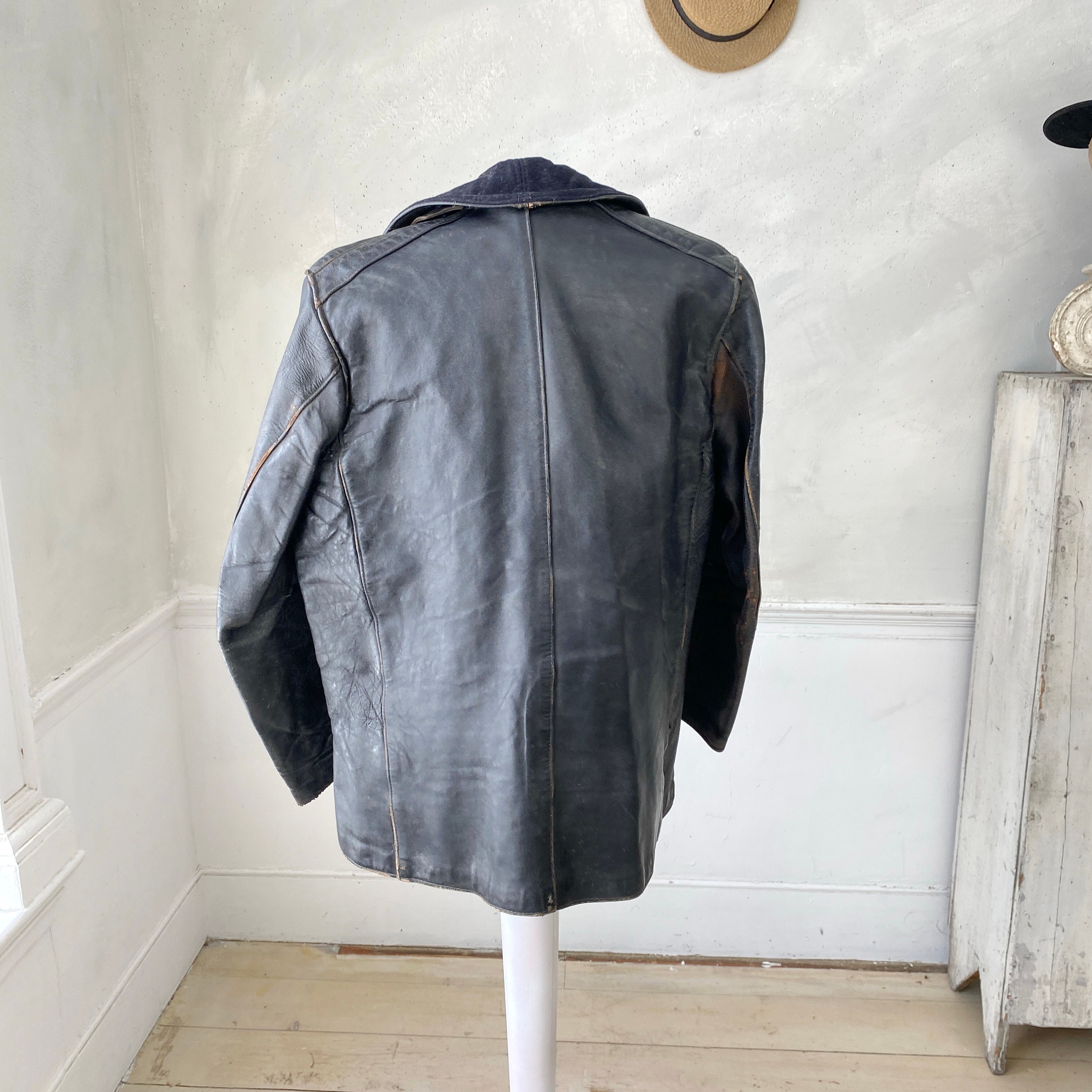 Vintage Pompier Coat French Fireman Work Wear Jacket Black - Etsy