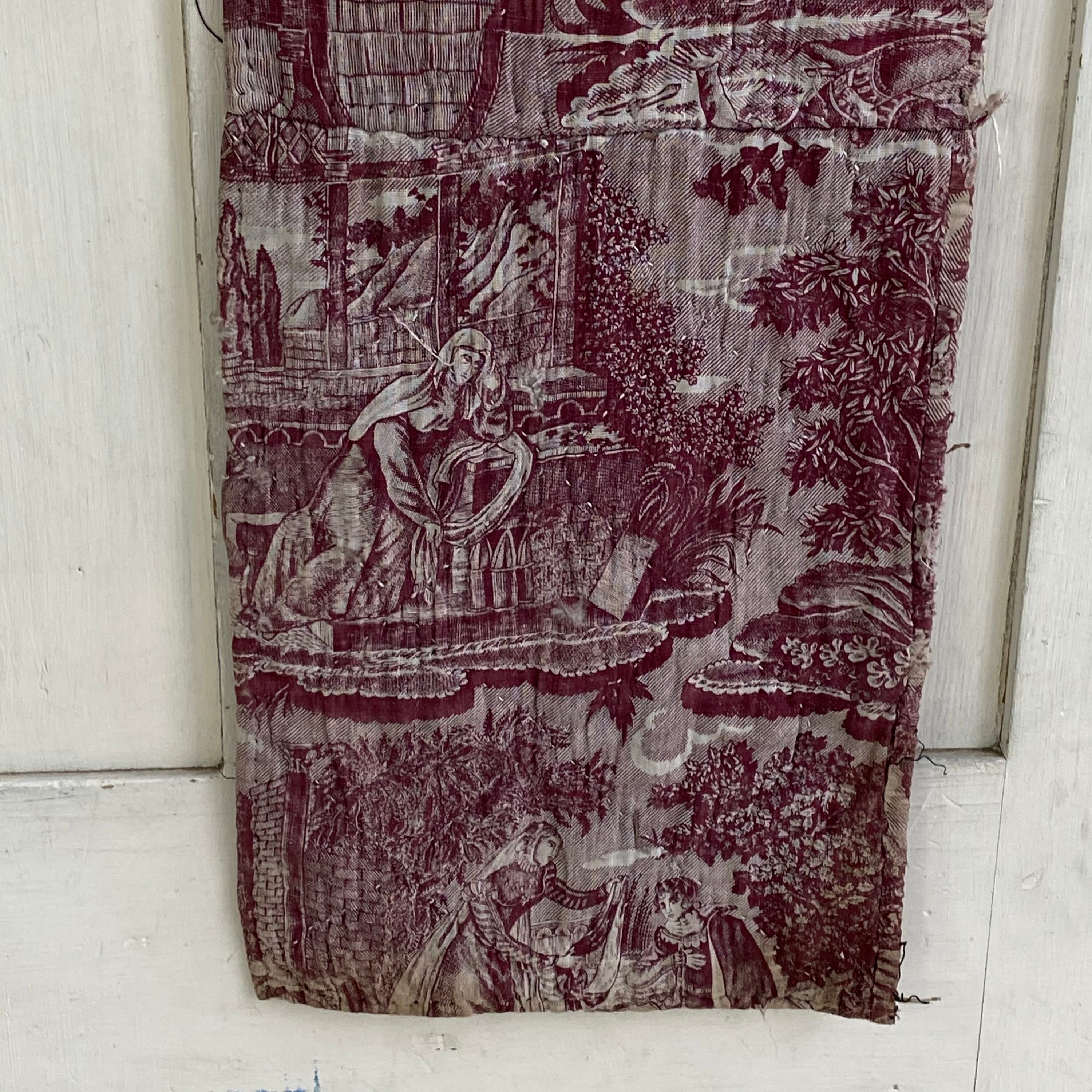 French fabric French antique Normandy toile purple textile for | Etsy