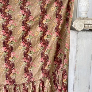 89 X 75 LARGE Sienna Roses Floral Daybed Cover Cotton Sheer Fabric ...