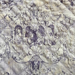 58x48 WEDDING GIFT IDEA Antique French Toile Purple Romantic Unique ...