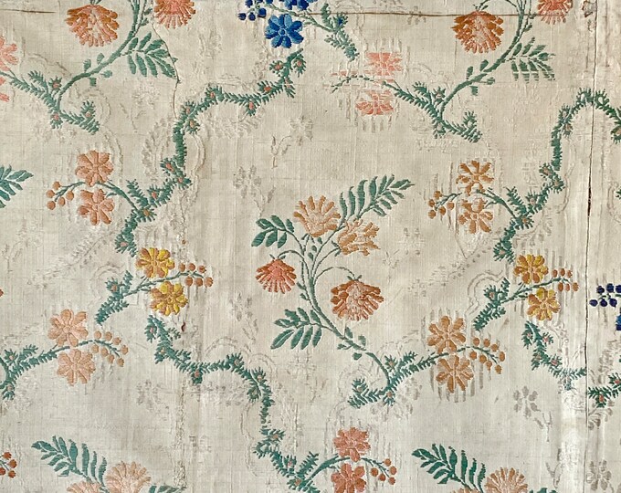 35 X 40 1700's Dress Fabric 18th Century French or English Silk Brocade ...