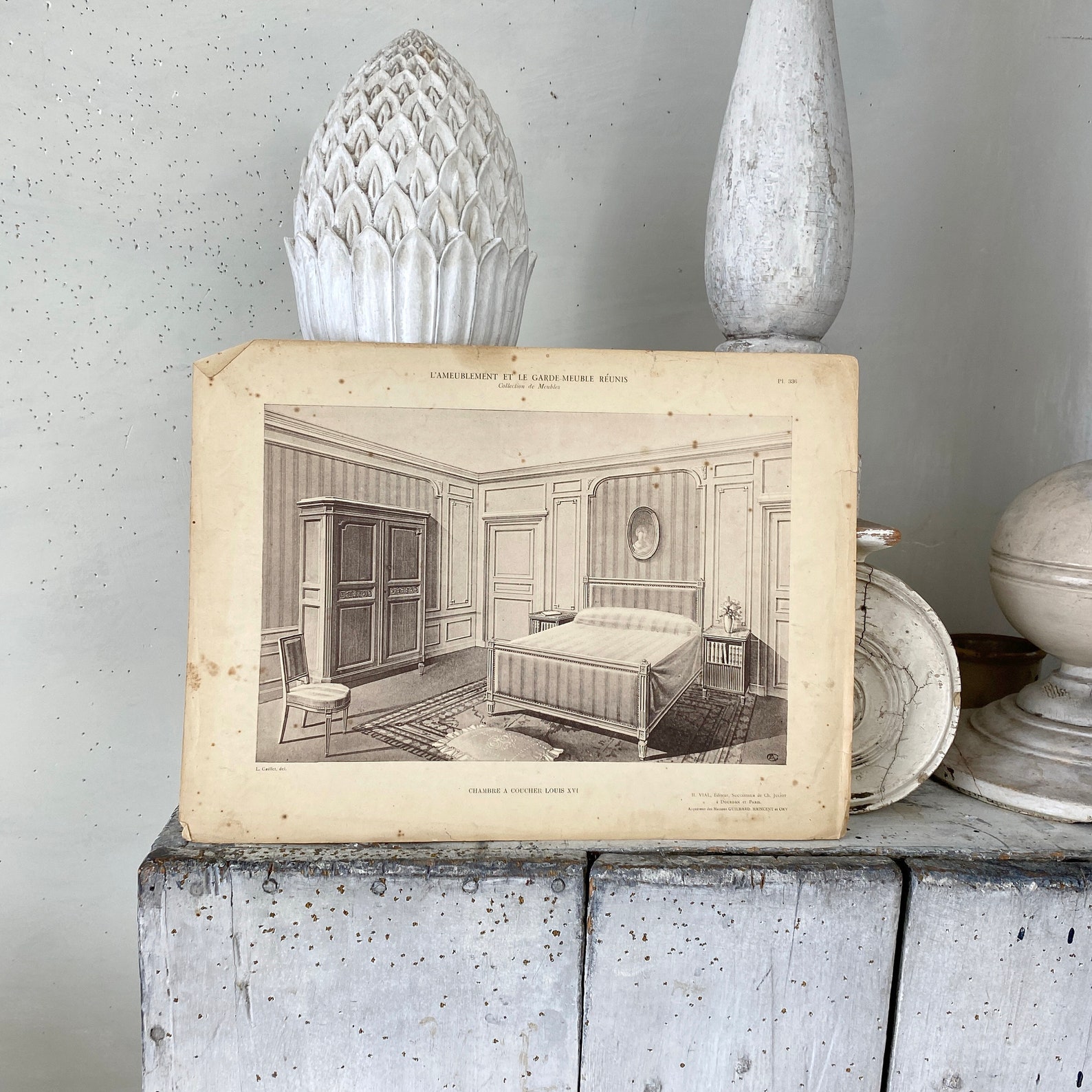 Antique French Interior Design Image for Framing 1930's 30's Thirties ...