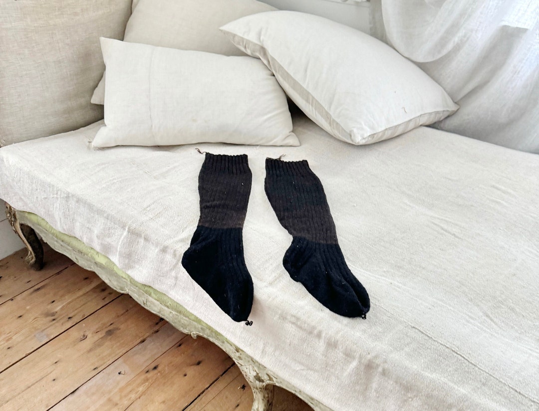 UNUSED 19th Century 1800's Handknitted Knitted Antique Socks Wool Heavy ...