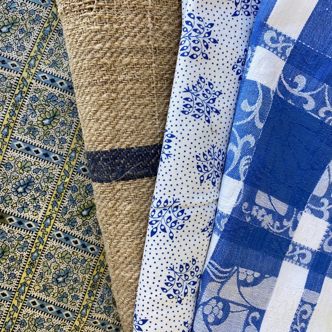 European Fabric Pieces and Grain Sack Project Bundle for - Etsy