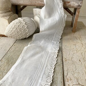 84x8 Antique Lace White Starched Skirt Edging Edge Fabric ...