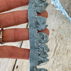 16.5 YARDS Vintage French Blue Trim Gimp Bobble Tassel Silk ...
