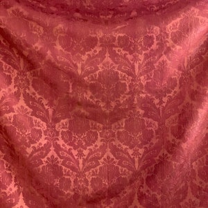 Curtain Drape HEAVY Antique French Heavy Weight Damask Red C1920 ...