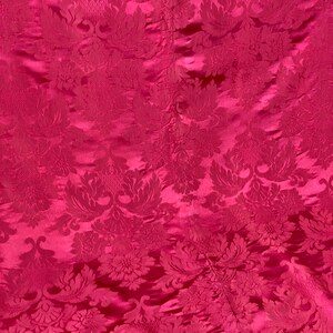 Antique French DIVINE Red Raspberry Pink Silk Damask Elegant Fabric ...