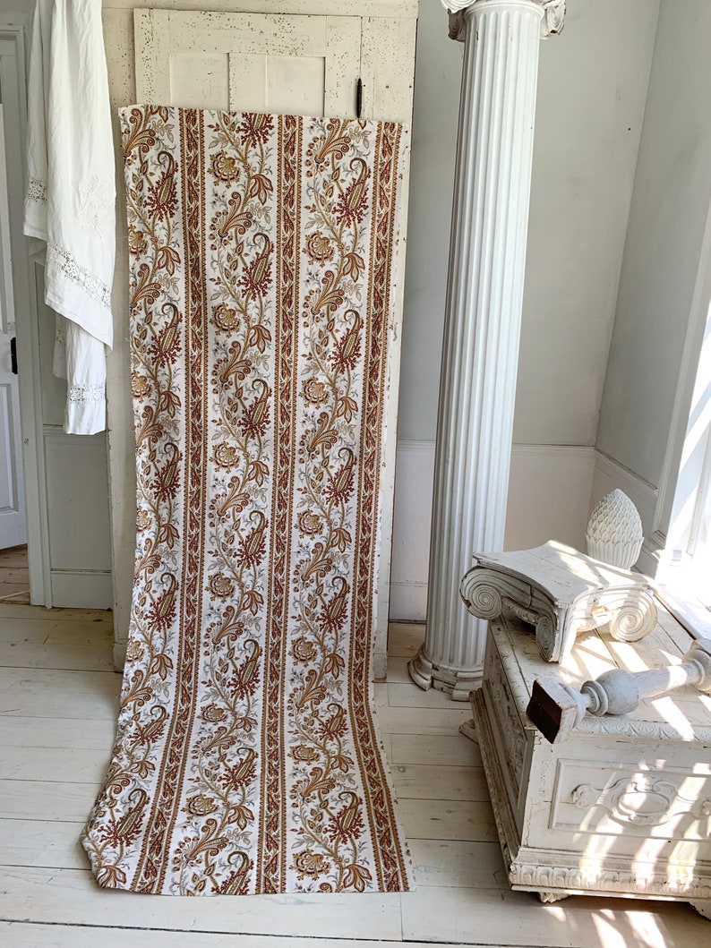 Antique French Fabric Cotton Circa 1870 Stylized Floral | Etsy