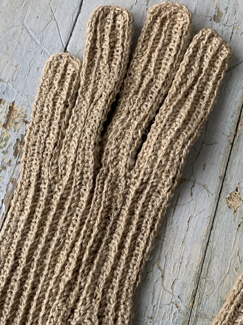 Vintage French Work Gloves Made for Gardening Handmade Knitted | Etsy