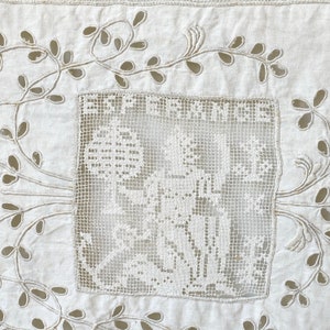 Antique French Greek Mythology God Lace Textile Hand Worked Netting ...