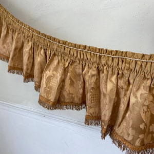 Vintage Golden Gold Sheen Valance C1920 Sateen Damask Sheen Heavy ...