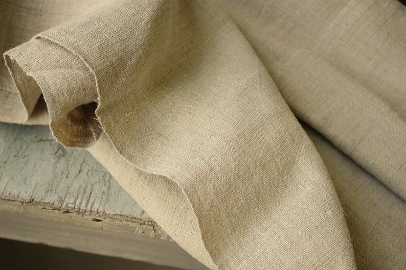 Plain Linen Bolt 5.97 Yards Fabric Antique Hemp C1900 Sheeting or Clothing Textile Great for ...