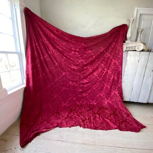 Antique French DIVINE Red Raspberry Pink Silk Damask Elegant Fabric ...