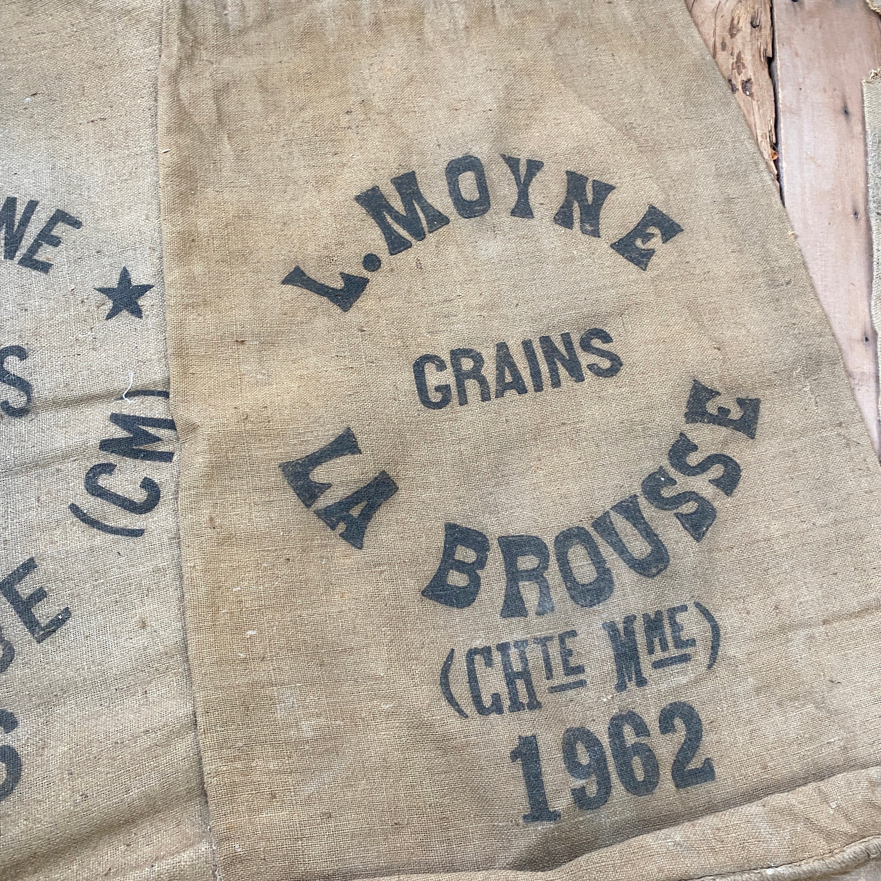 5 French Vintage Hessian Jute 1960's Black Decal From France ...