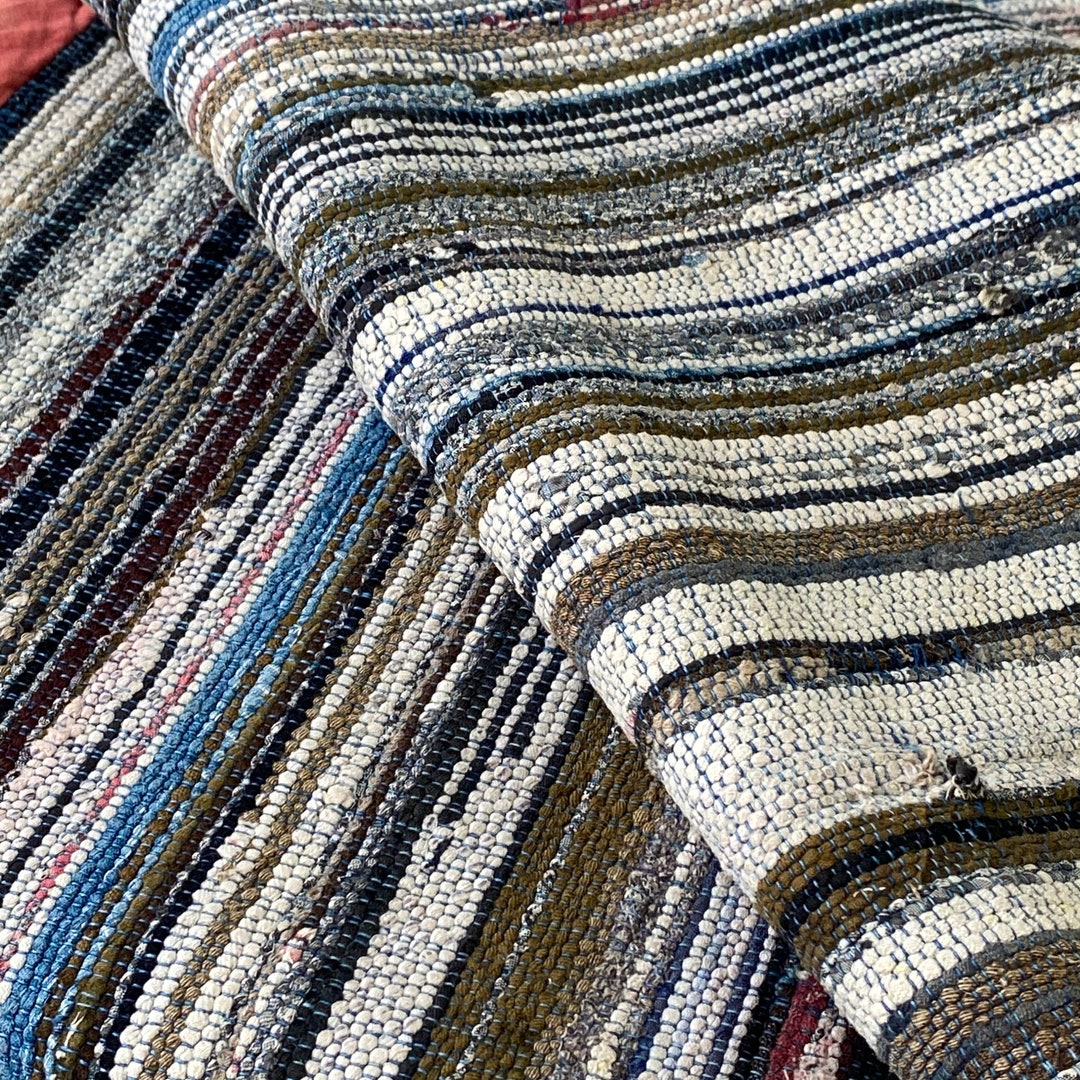 French Rag Rug Hand Woven Handwoven Home Textile Welcome Mat - Etsy