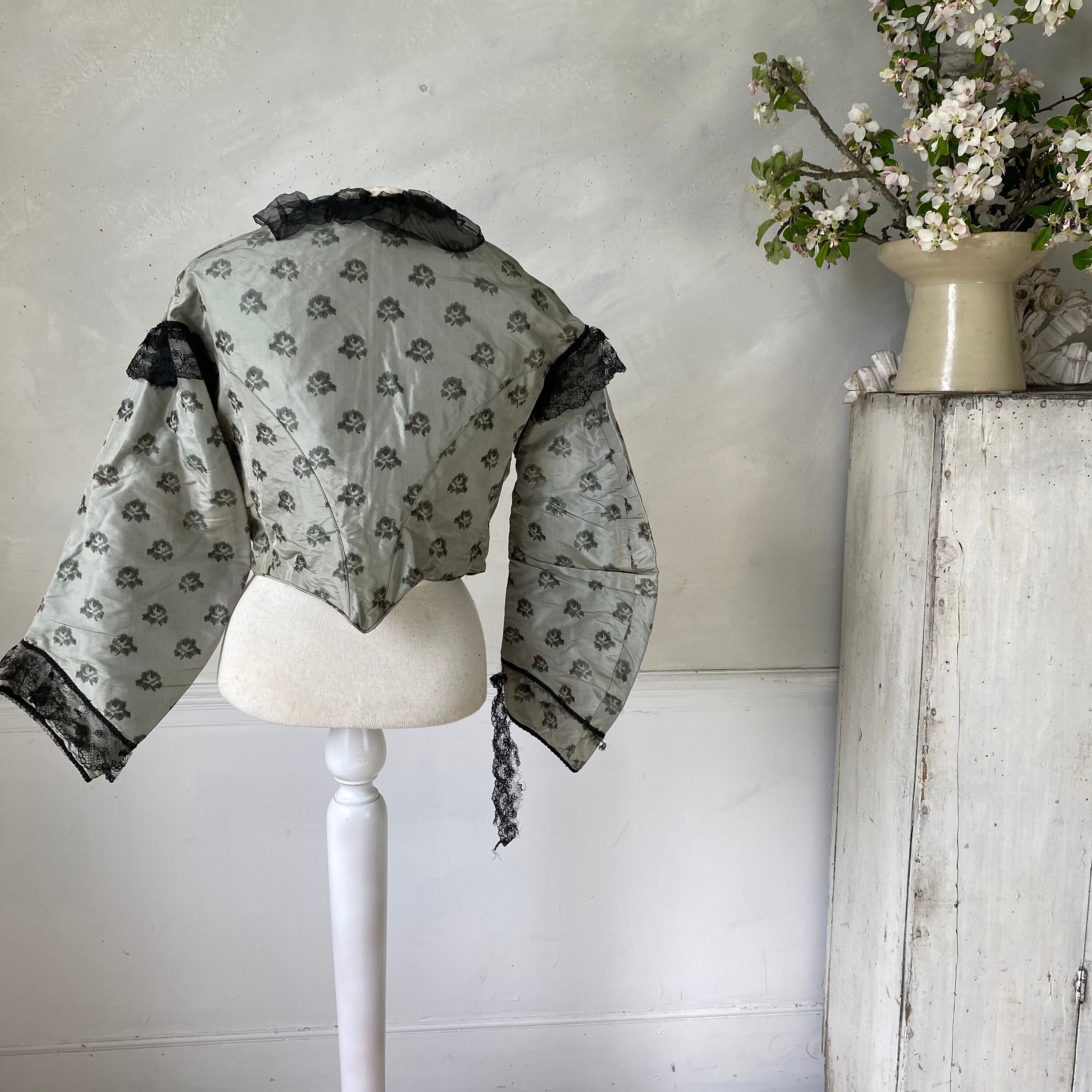 Green Silk Warp Bodice 1850s-60s Bodice French Workwear Work | Etsy