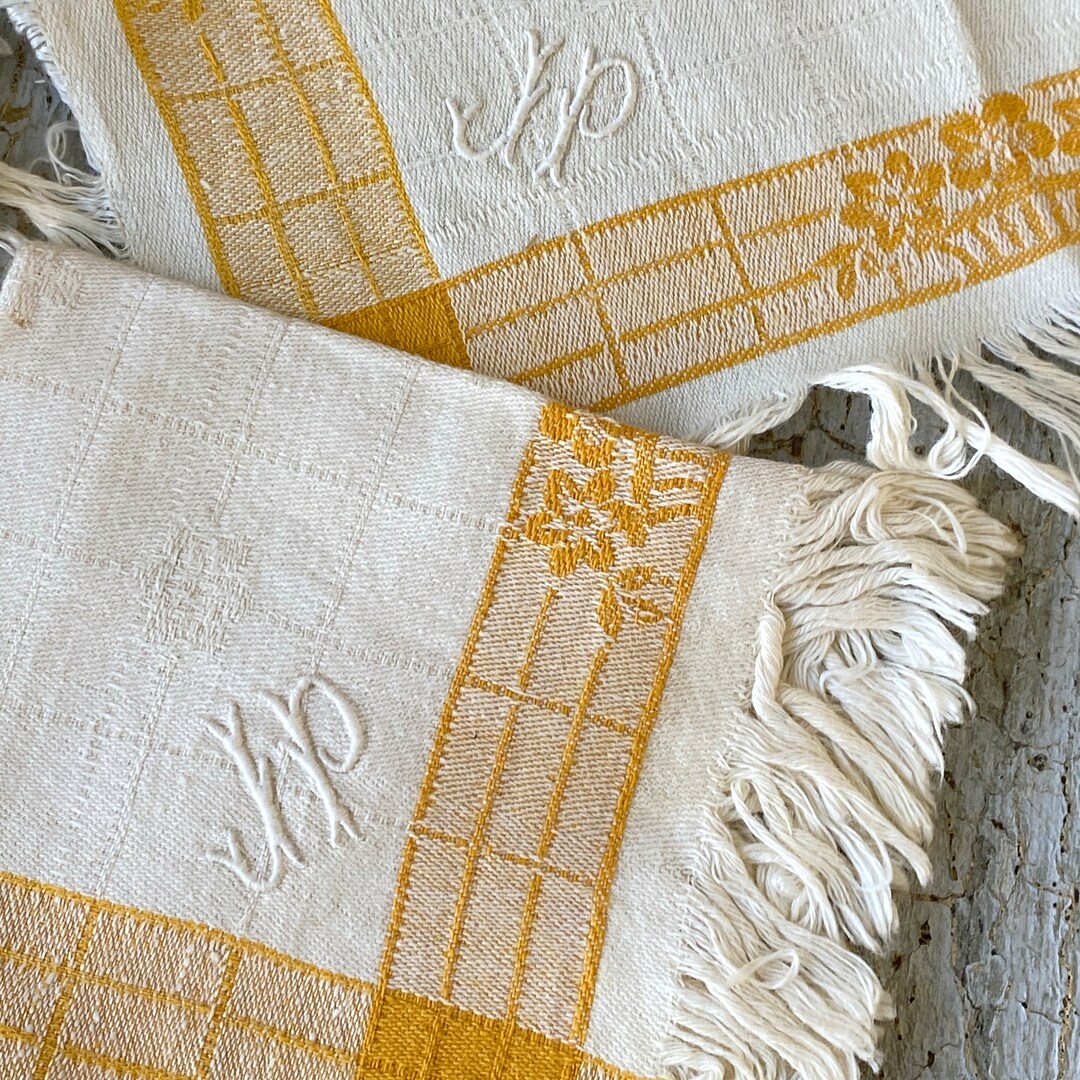 1 Single ONE ( Multiples Available ) JP Mono Yellow Cocktail Napkin ...